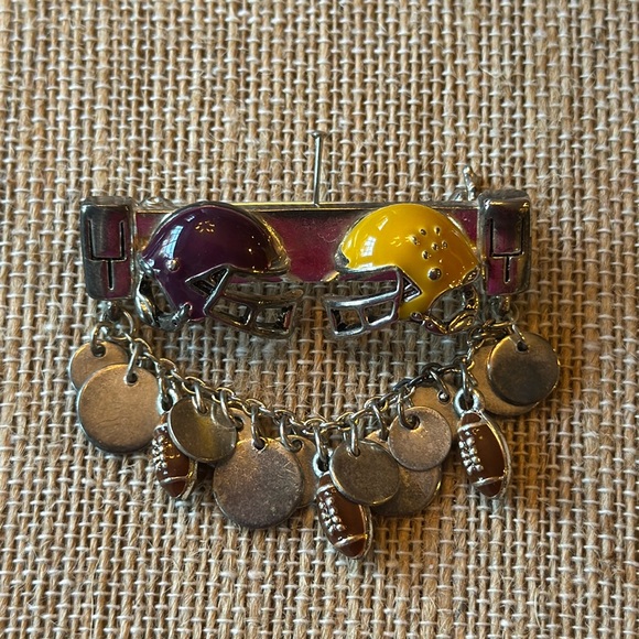 Jewelry | Purple Yellow Gold Football Team Helmets Footballs Lsu Pin ...